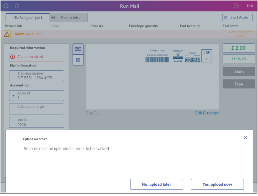 Sending post using Special Delivery rates on the Connect+ Series ...